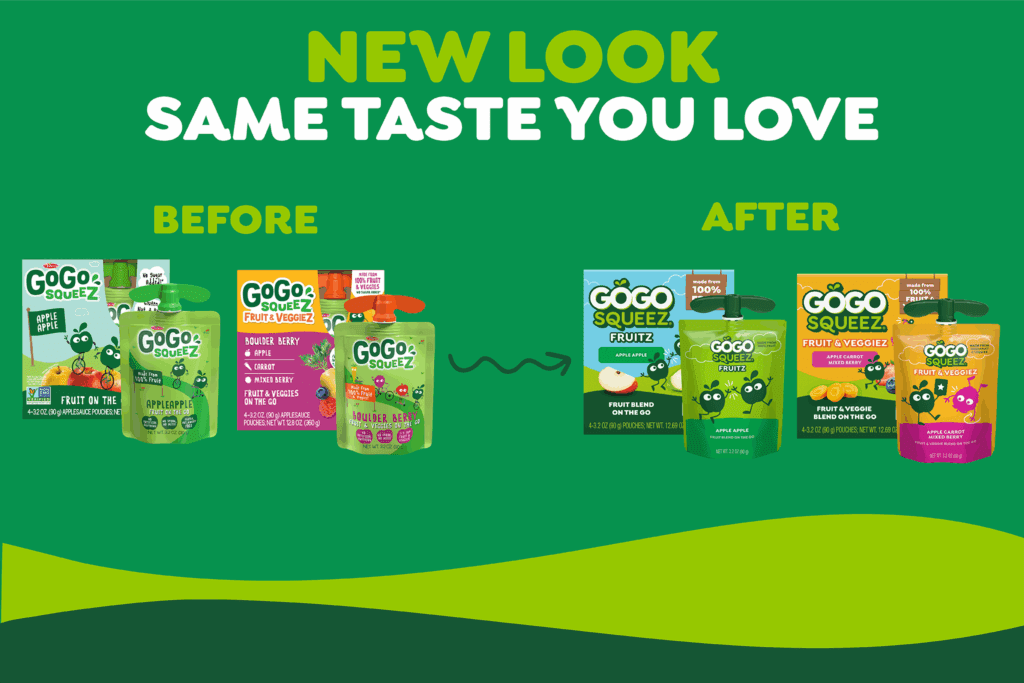 What's New: New Look, Same Great Taste of GoGo squeeZ® Snacks